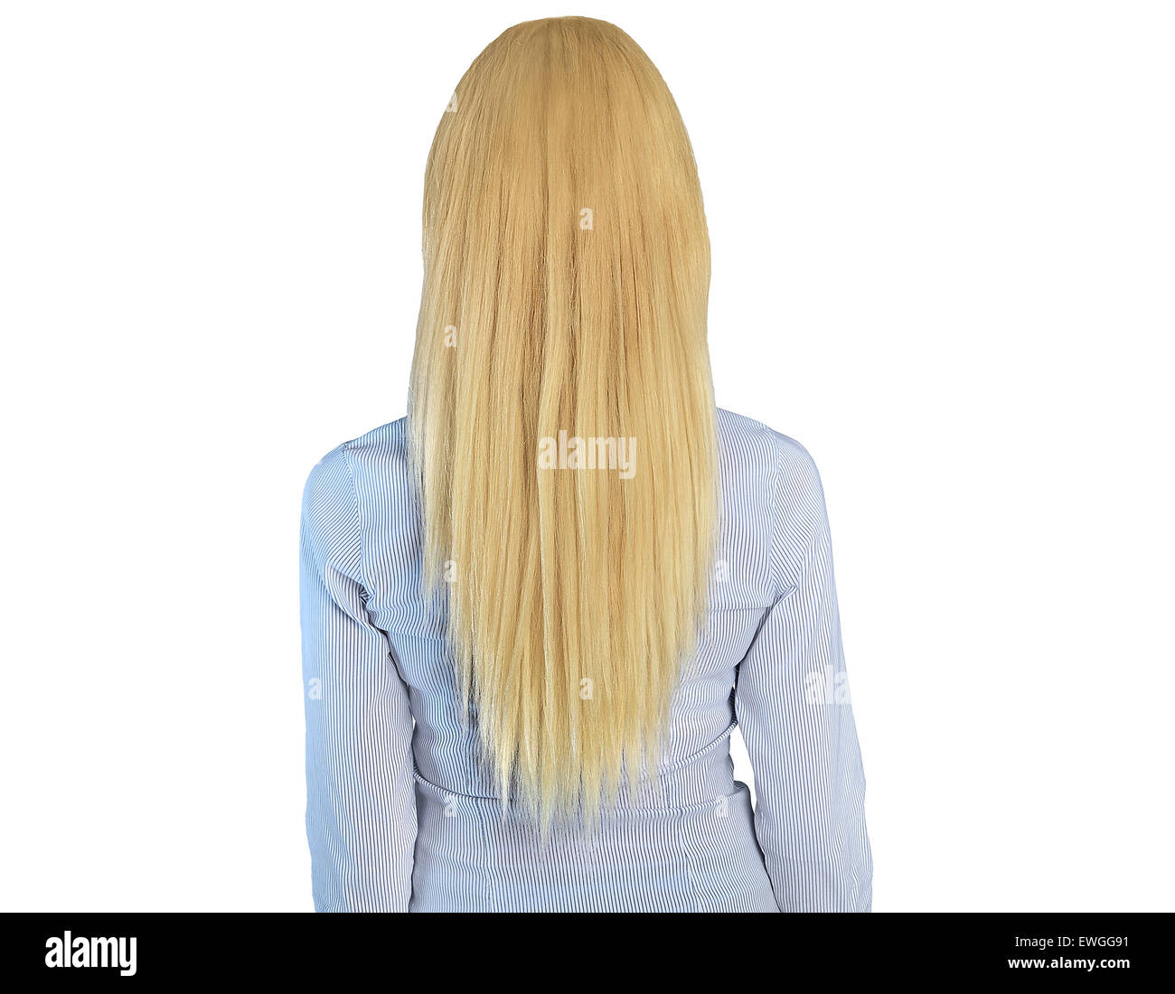 Isolated blonde woman backview closeup Stock Photo - Alamy