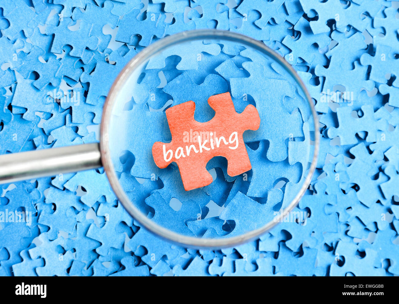 Banking word on puzzle background Stock Photo - Alamy