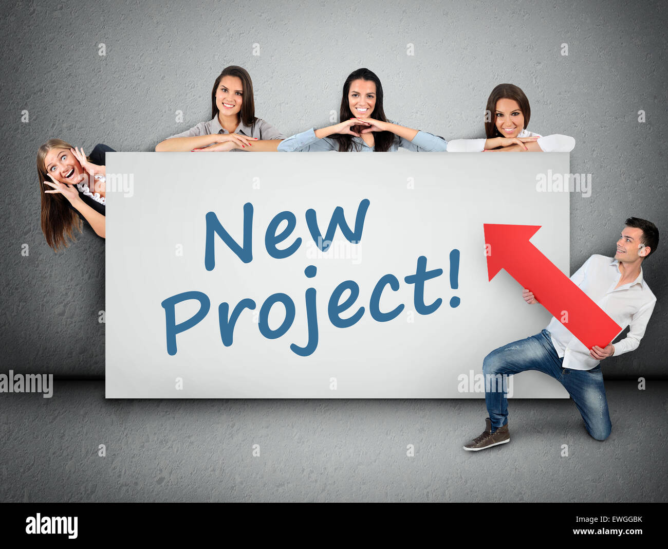 New project word writing on white banner Stock Photo - Alamy