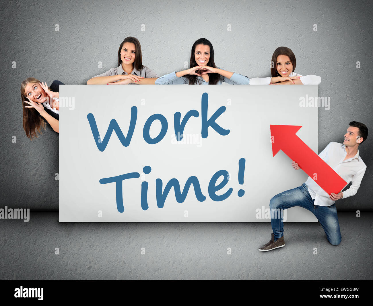 Smiling successful employee great work hi-res stock photography and ...