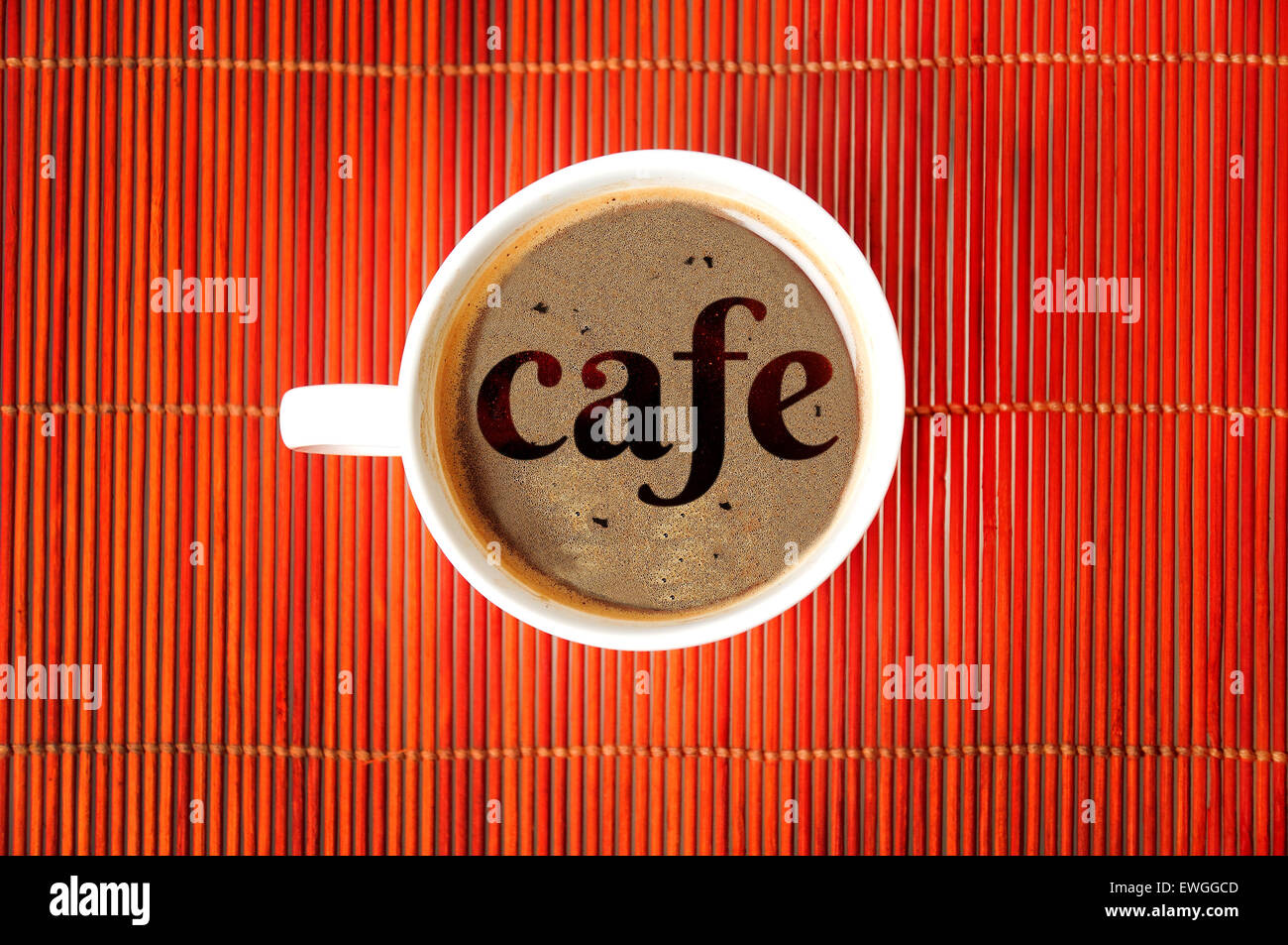 Cafe word on table Stock Photo - Alamy