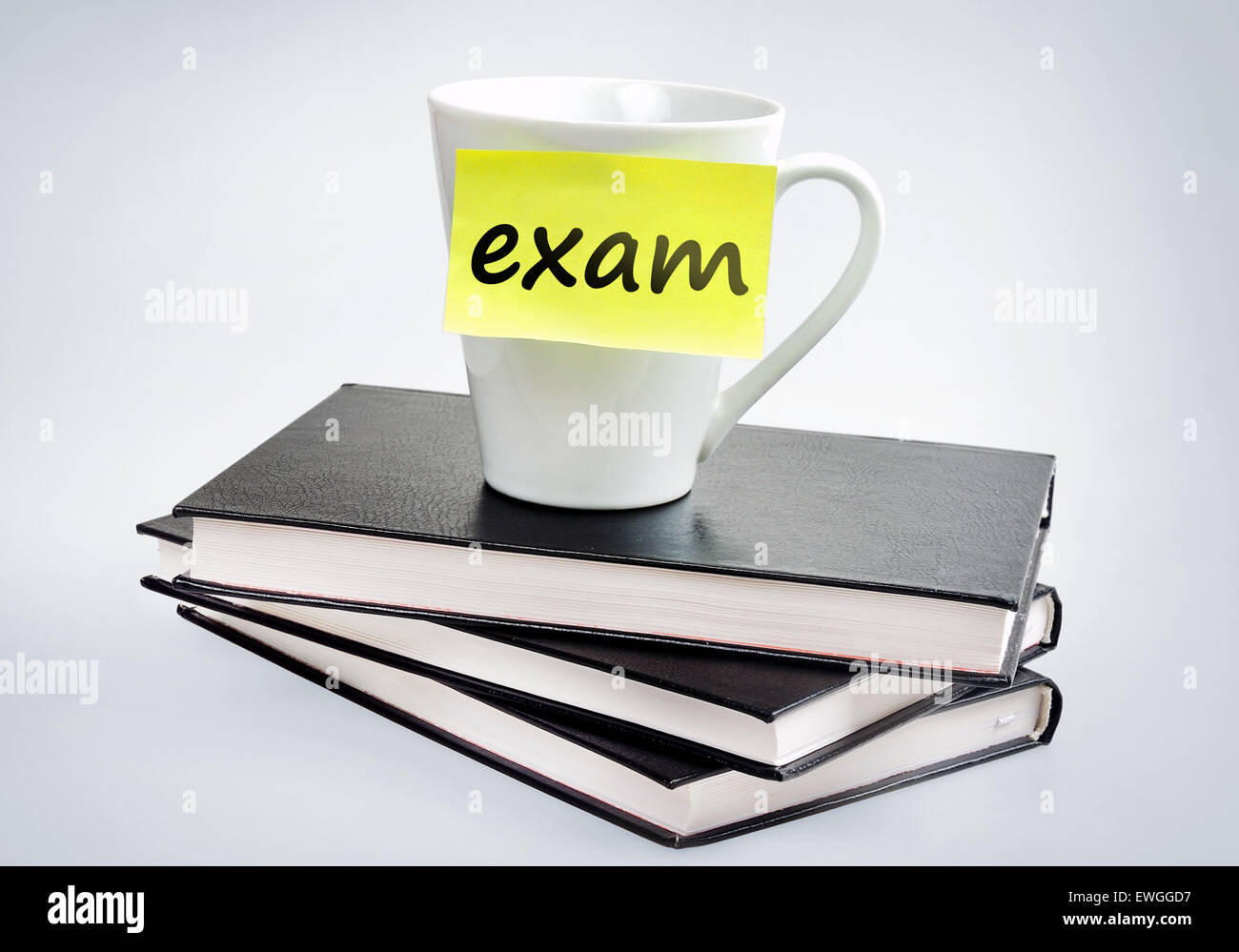 Exam word on grey background Stock Photo - Alamy