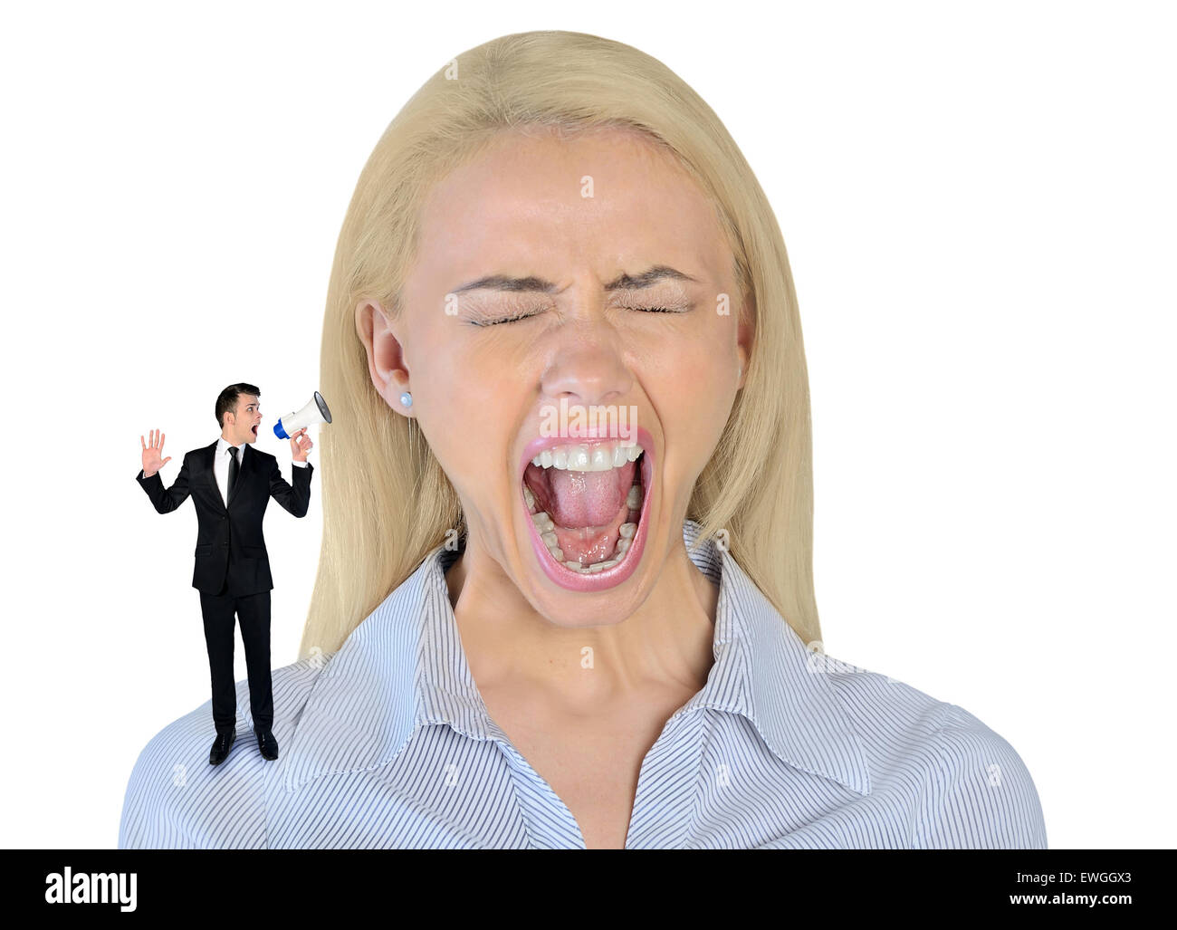 Screaming crazy business woman portrait hi-res stock photography and ...