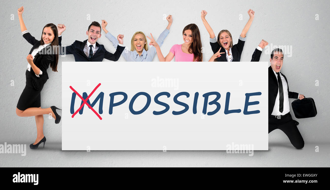 Impossible word writing on banner Stock Photo - Alamy