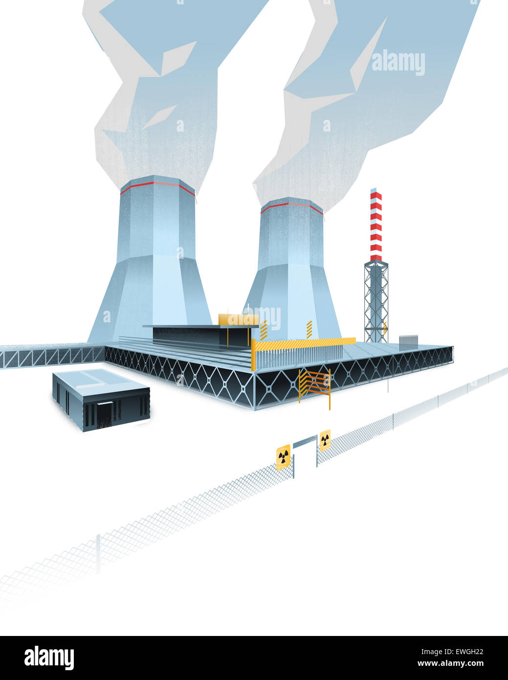Three chimneys nuclear power hi-res stock photography and images - Alamy