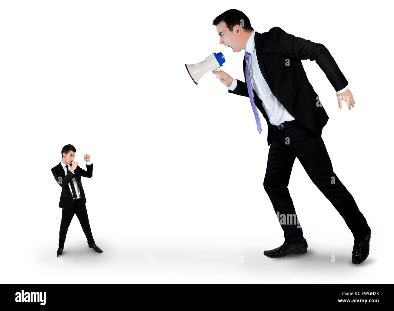 Big man little man fight Cut Out Stock Images & Pictures - Alamy
