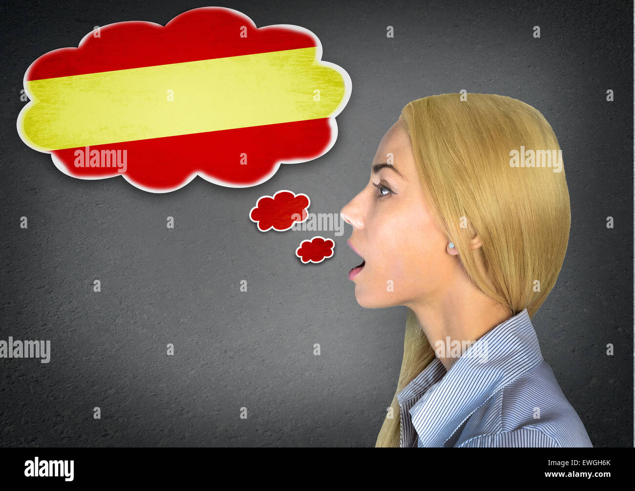 Woman speaking spanish in bubble Stock Photo - Alamy
