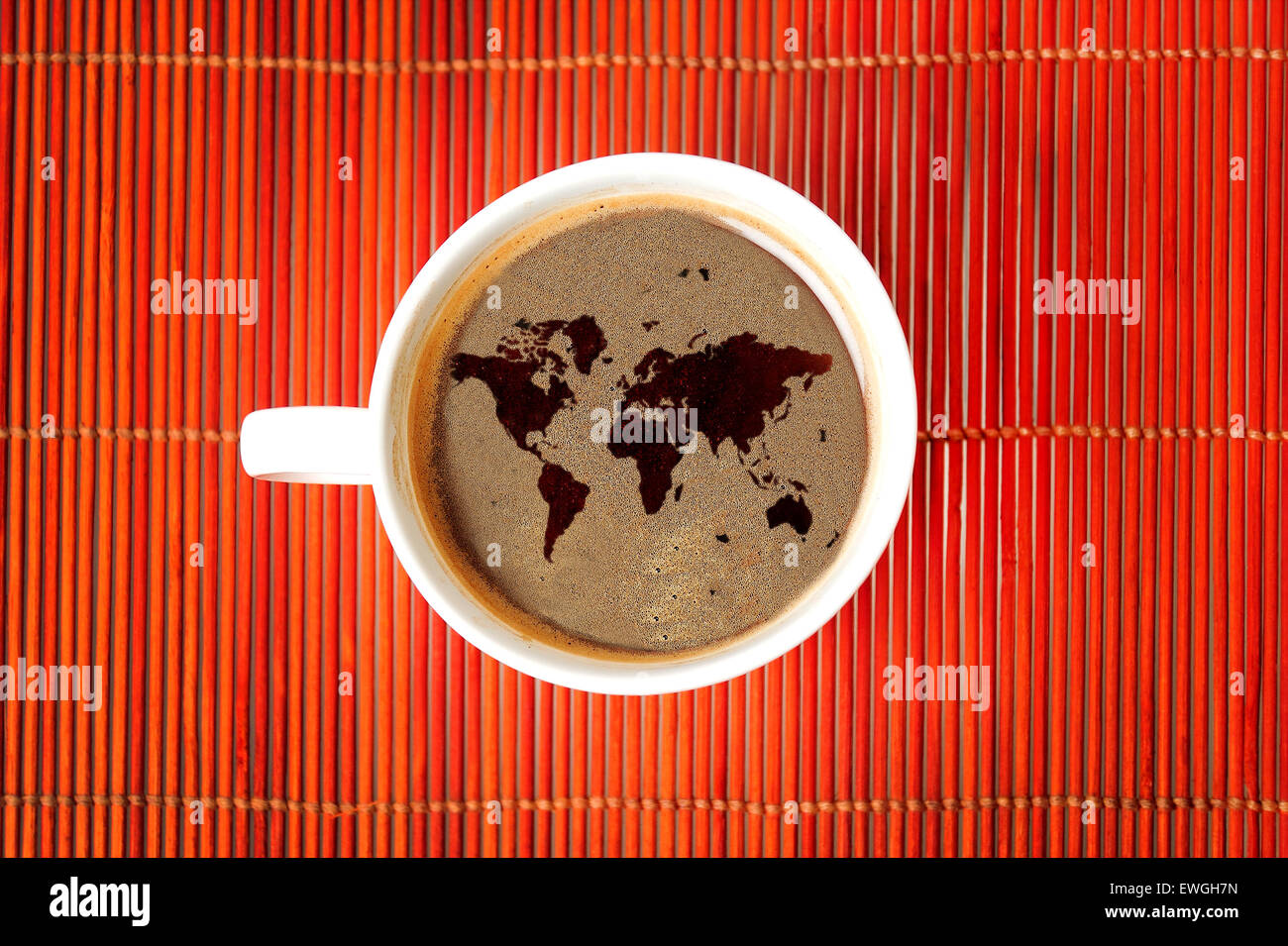 World map on coffee Stock Photo - Alamy