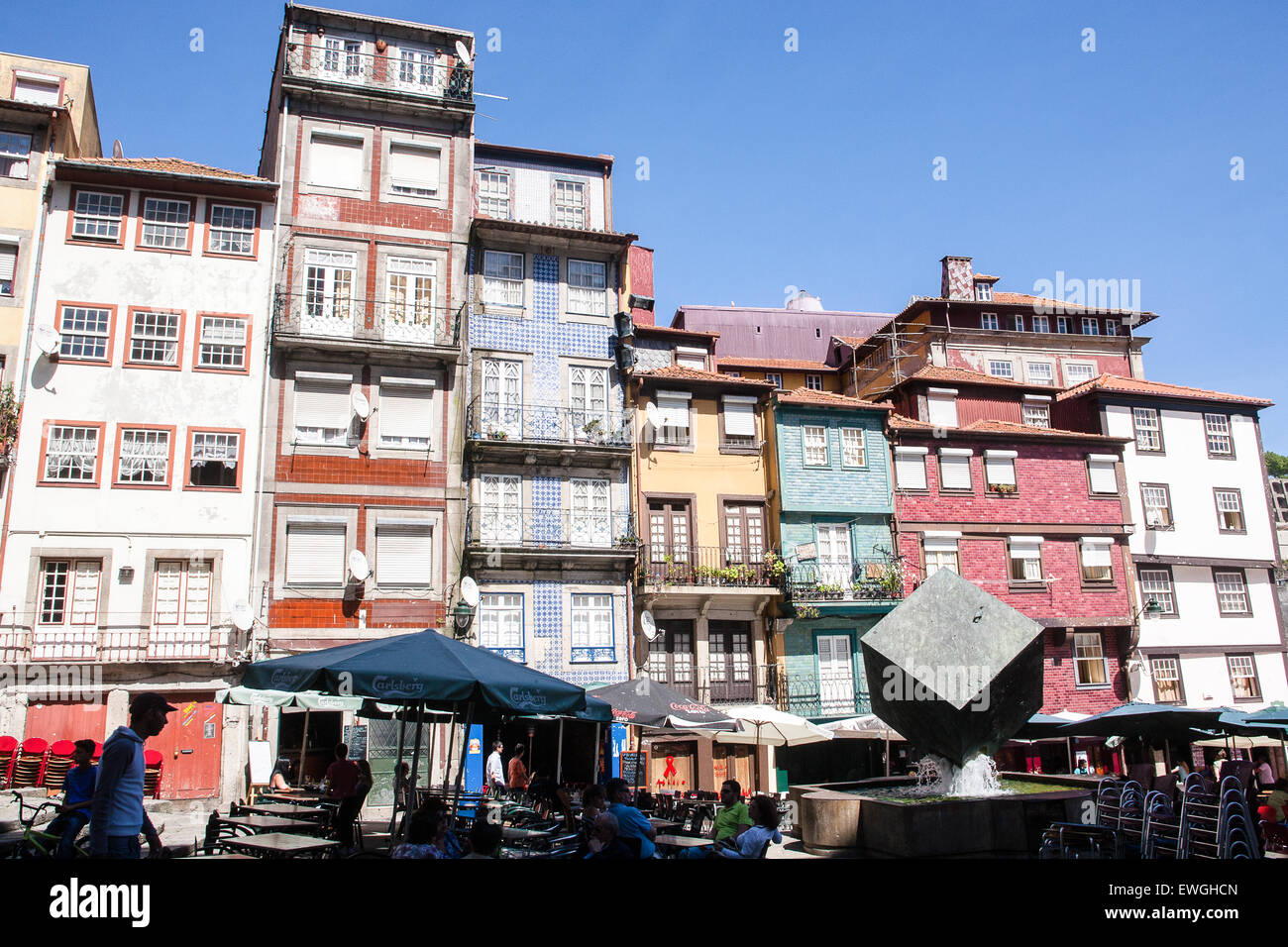At Ribeira Square (Praca da Ribeira). The Ribeira district, the ...