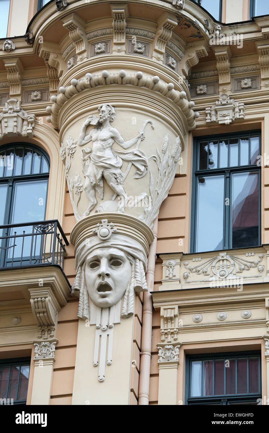 Alberta Street Art Nouveau architecture in the Latvian capital of Riga ...