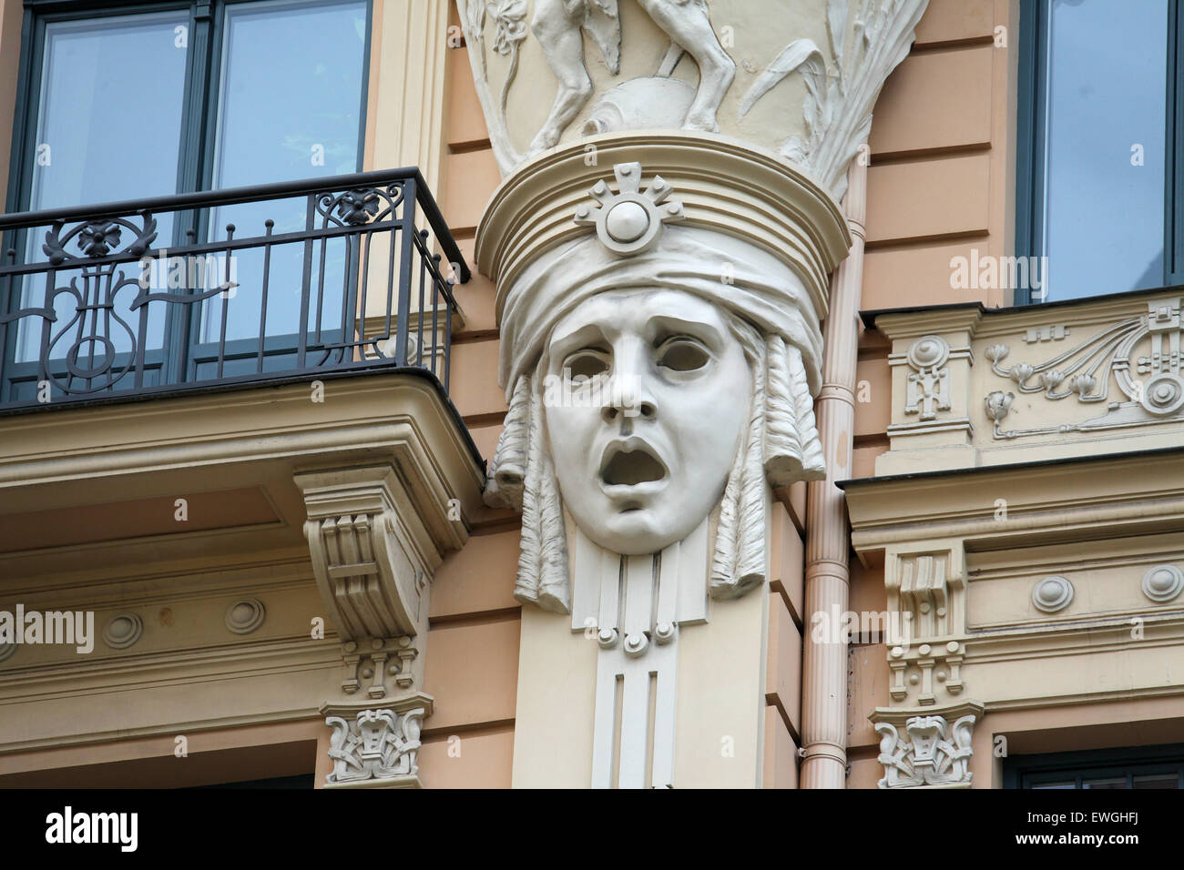 Alberta Street Art Nouveau architecture in the Latvian capital of Riga ...
