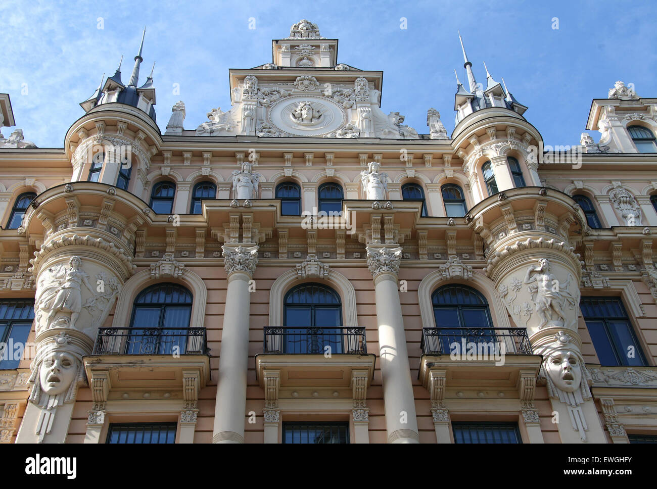 Alberta Street Art Nouveau architecture in the Latvian capital of Riga ...