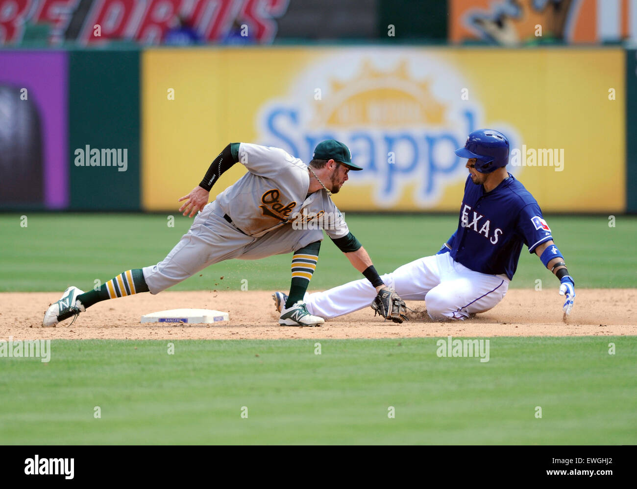 Arlington, Texas, USA. 25th June, 2015. Texas Rangers third baseman ...