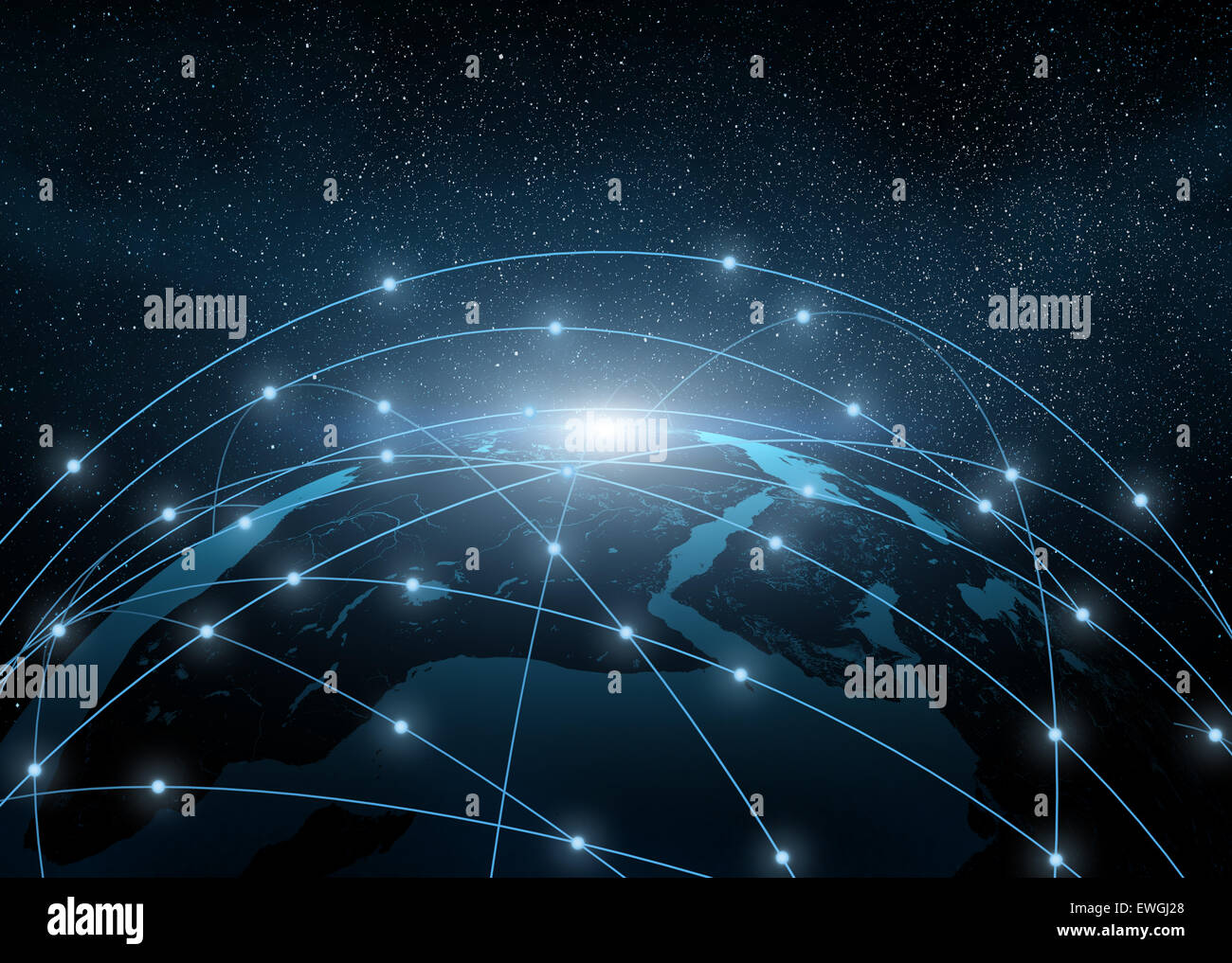 Earth globe network line hi-res stock photography and images - Alamy