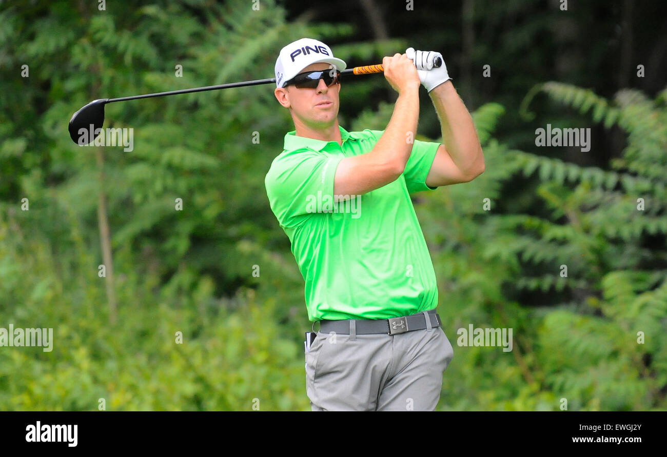 Hunter Mahan in action during the Travelers Golf Championship at TPC ...