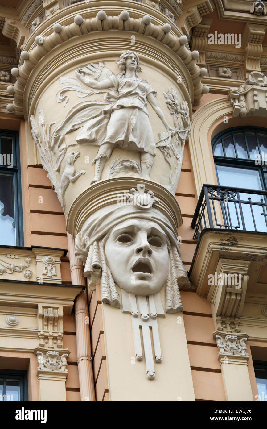Alberta Street Art Nouveau architecture in the Latvian capital of Riga ...