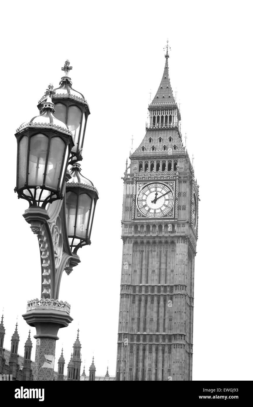 Lamp post and Big Ben Westminster, London, UK Stock Photo - Alamy