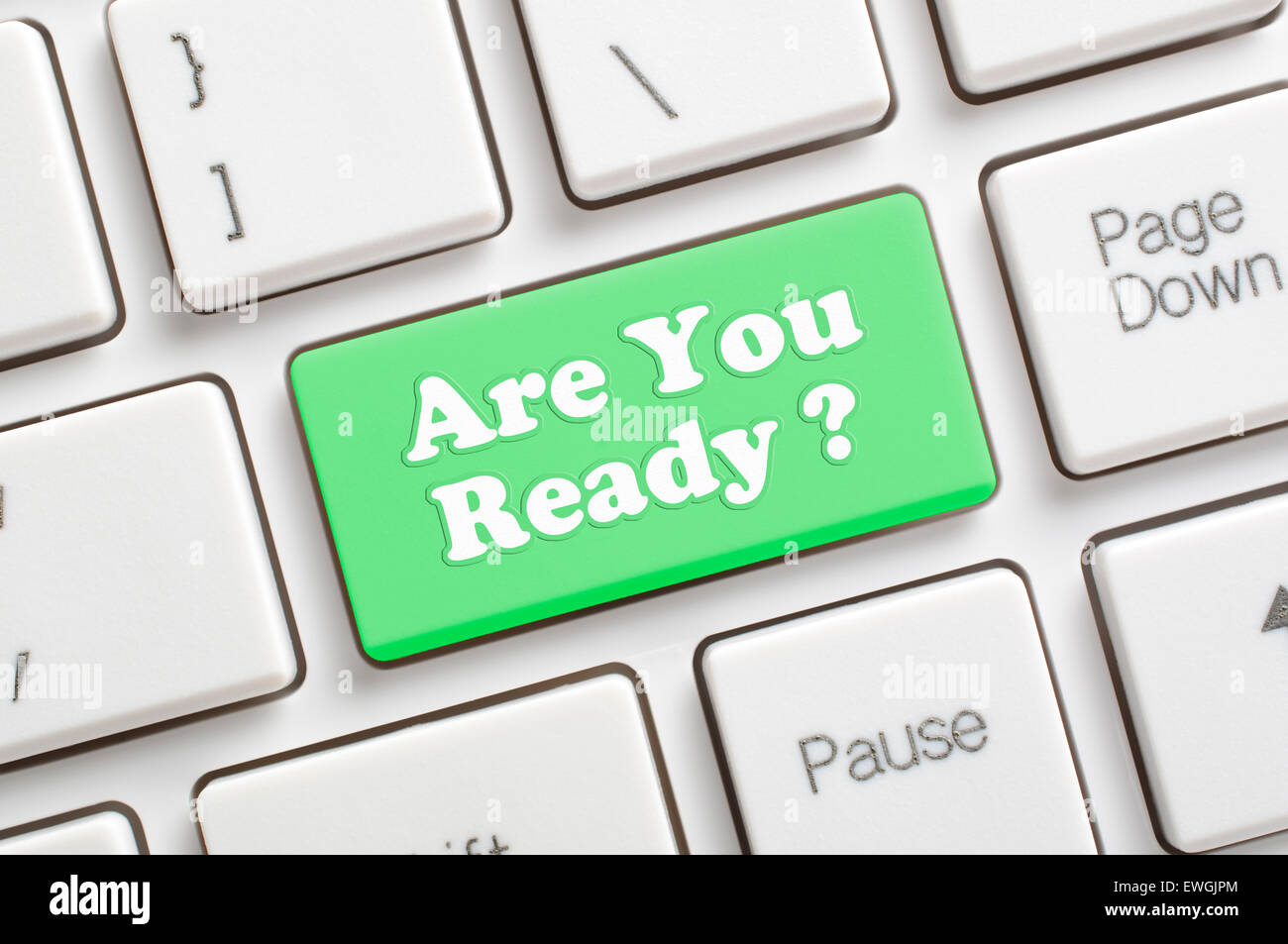 Green are you ready key on keyboard Stock Photo - Alamy