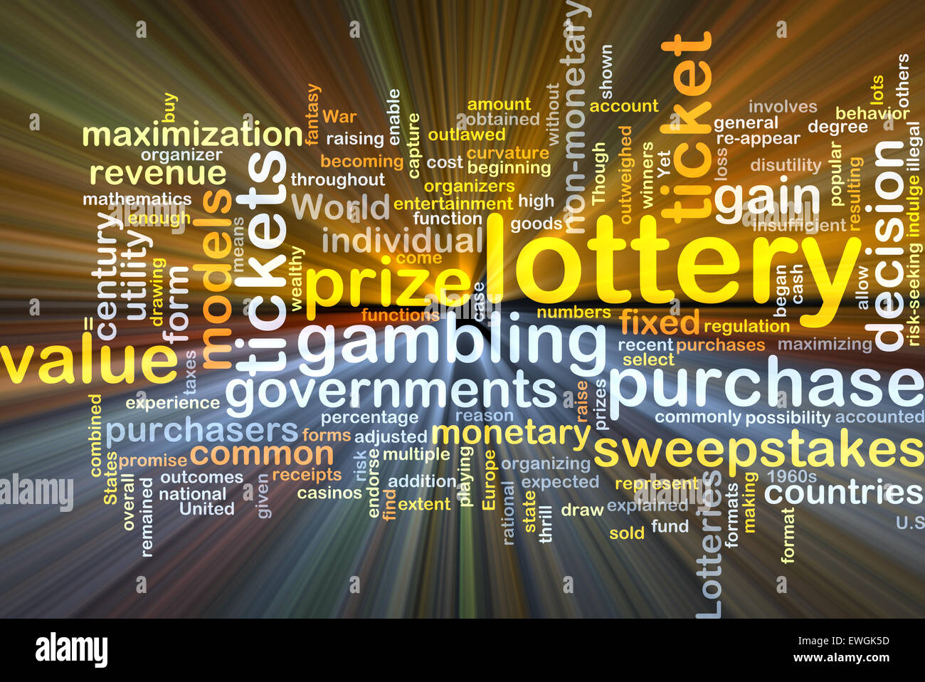 Background concept wordcloud illustration of lottery glowing light ...