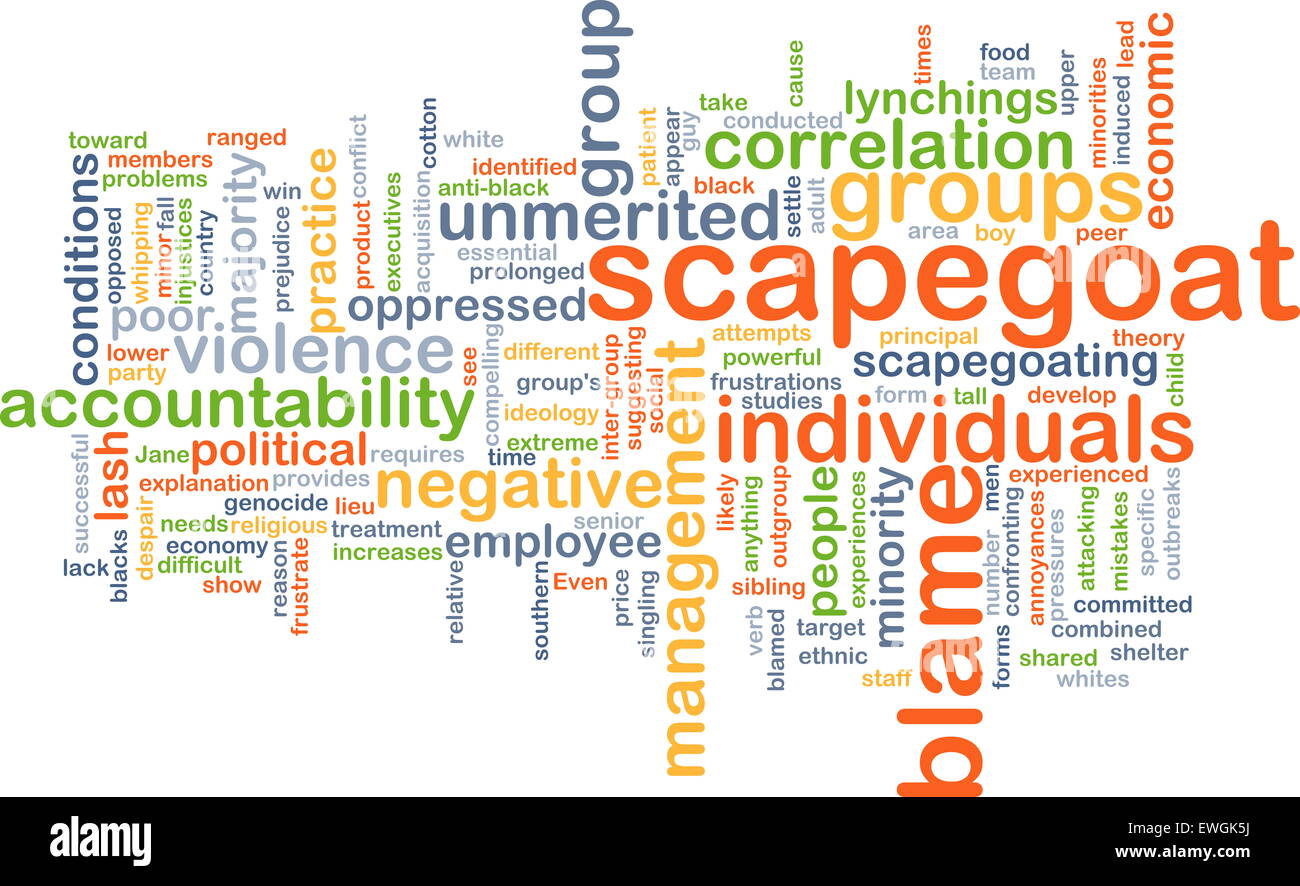 Background concept wordcloud illustration of scapegoat blame Stock ... Background concept wordcloud illustration of scapegoat blame Stock ...