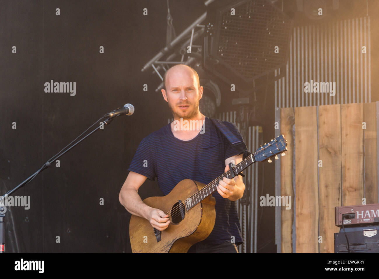 Kiel, Germany. 25nd June, 2015.The singersongwriter Milow is performing ...