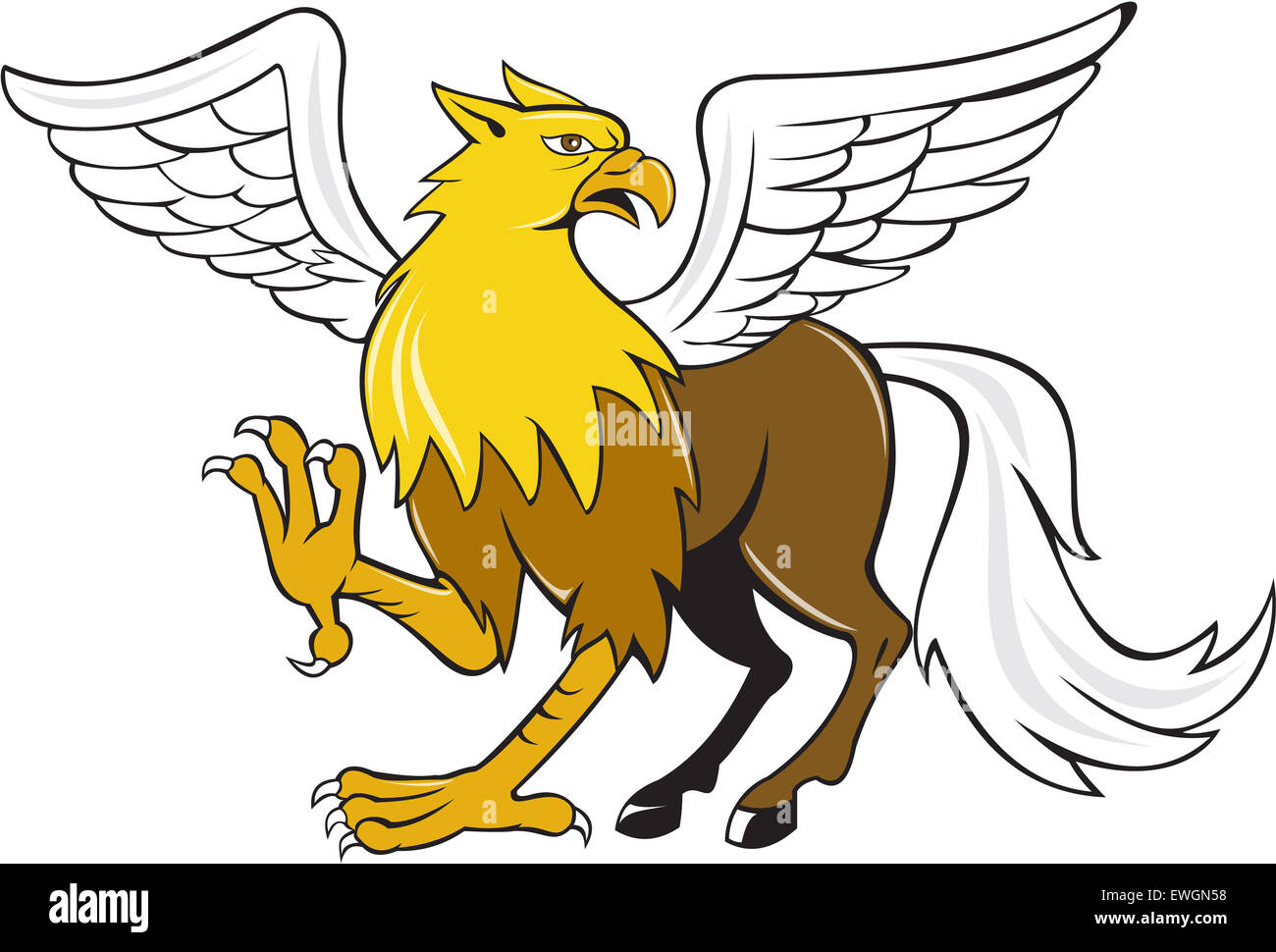 Illustration of a hippogriff or hippogryph, legendary creature with ...