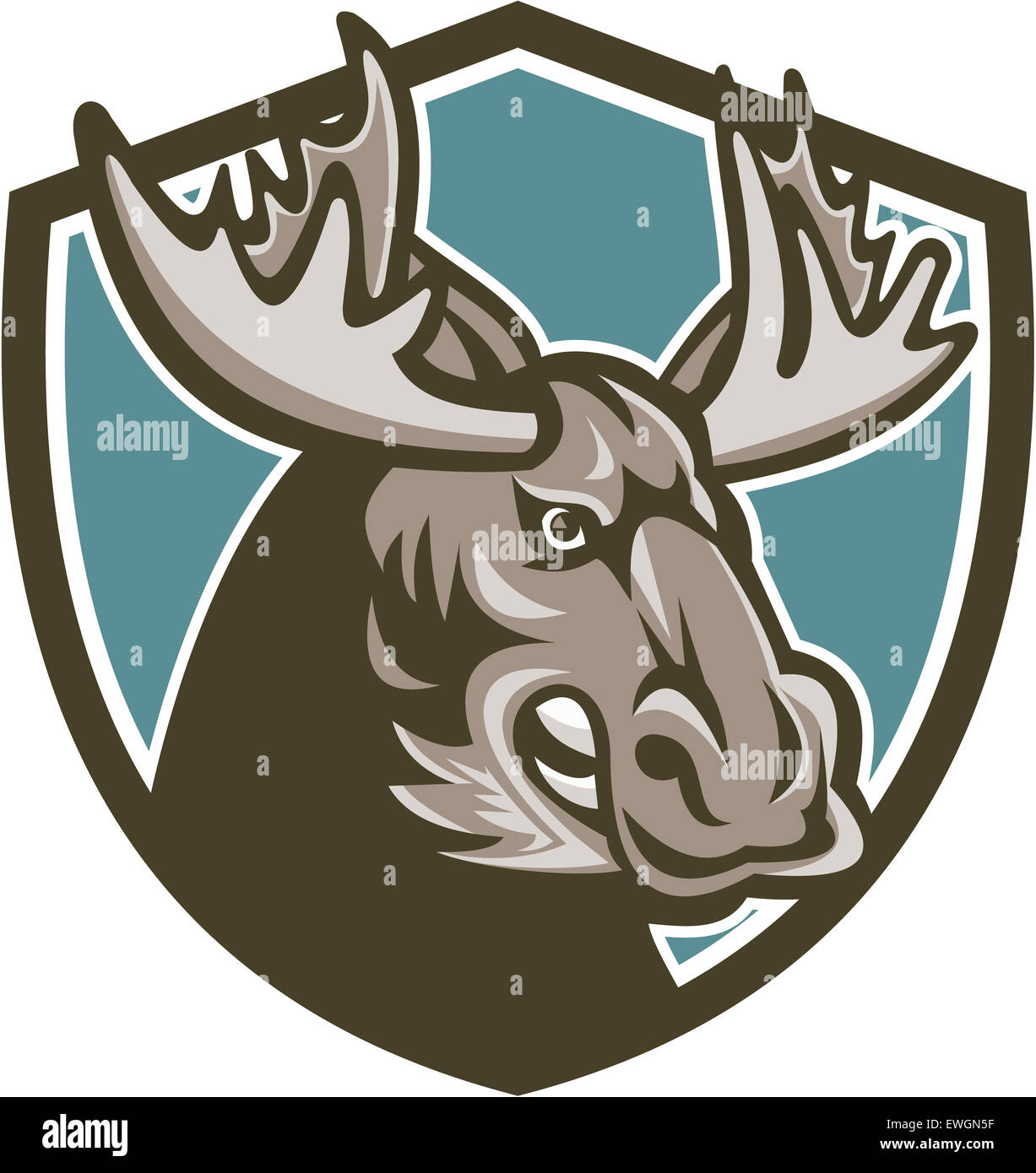 Angry Moose Head Drawing