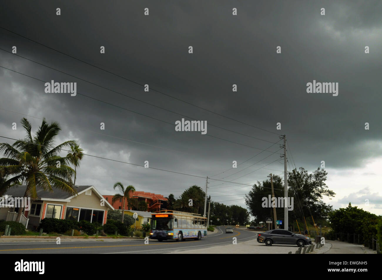 Bradenton Beach, Florida, USA..25 June 2015..Clouds before, during and ...