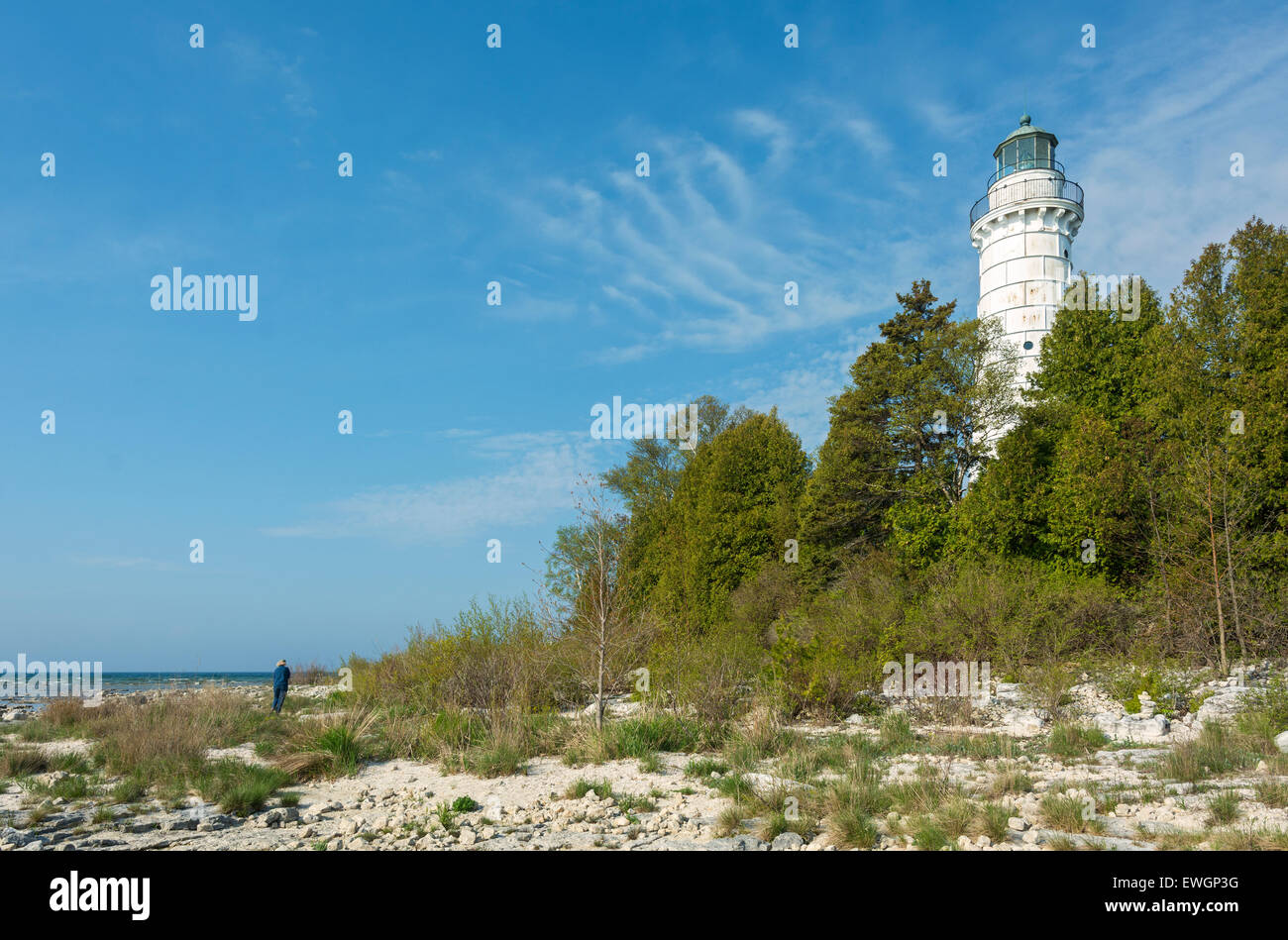 Wisconsin, Door County, Baileys Harbor, Cana Island Lighthouse ...
