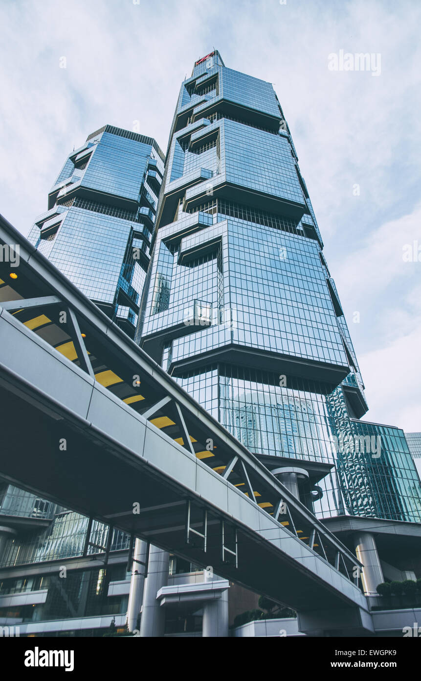 Lippo centre of hong kong with unique architecture Stock Photo - Alamy