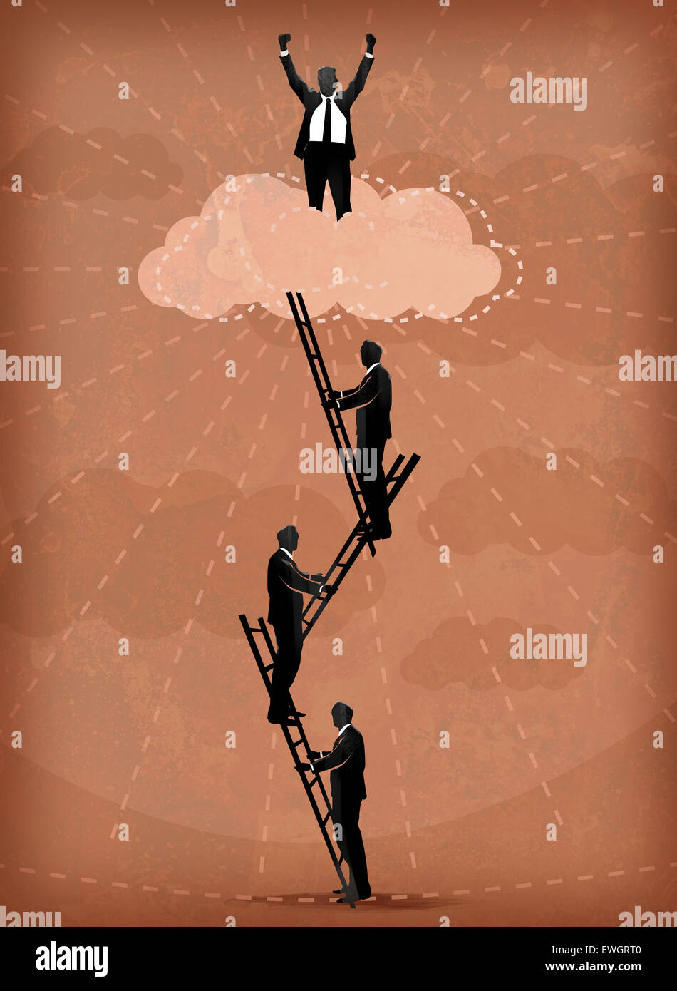 Businessman Climbing Up Ladders High Resolution Stock Photography and ...