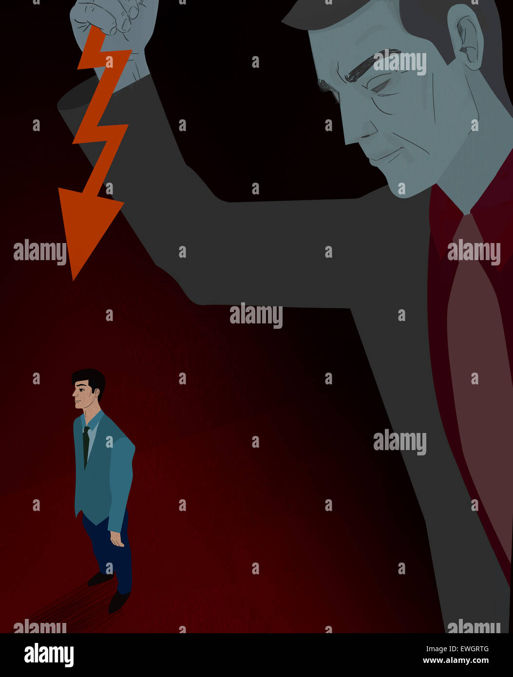 Businessman being stabbed in the back Stock Photo - Alamy