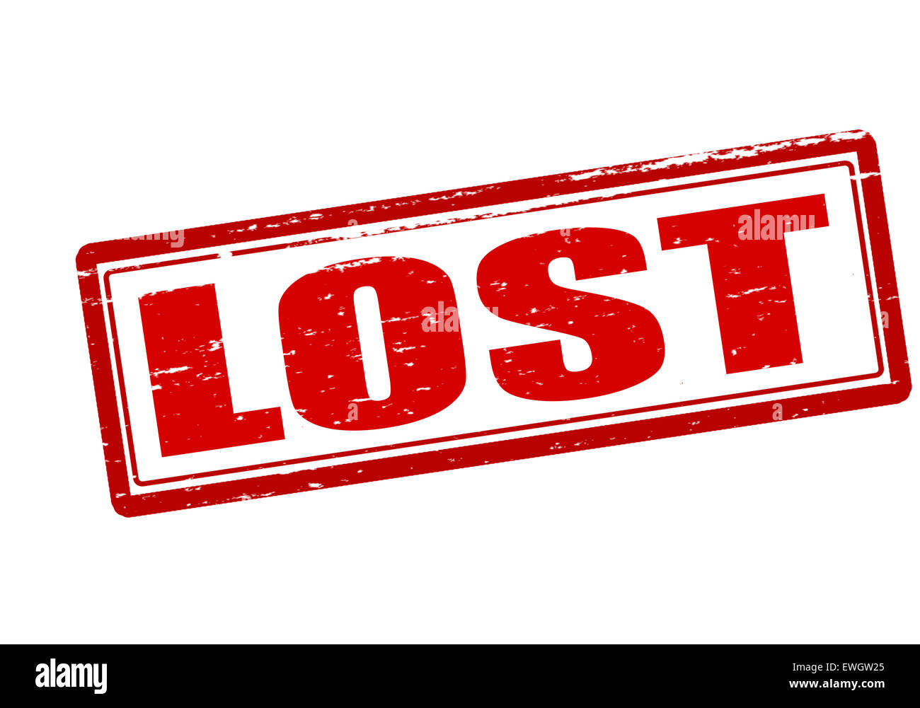 Rubber stamp with word lost inside, illustration Stock Photo - Alamy