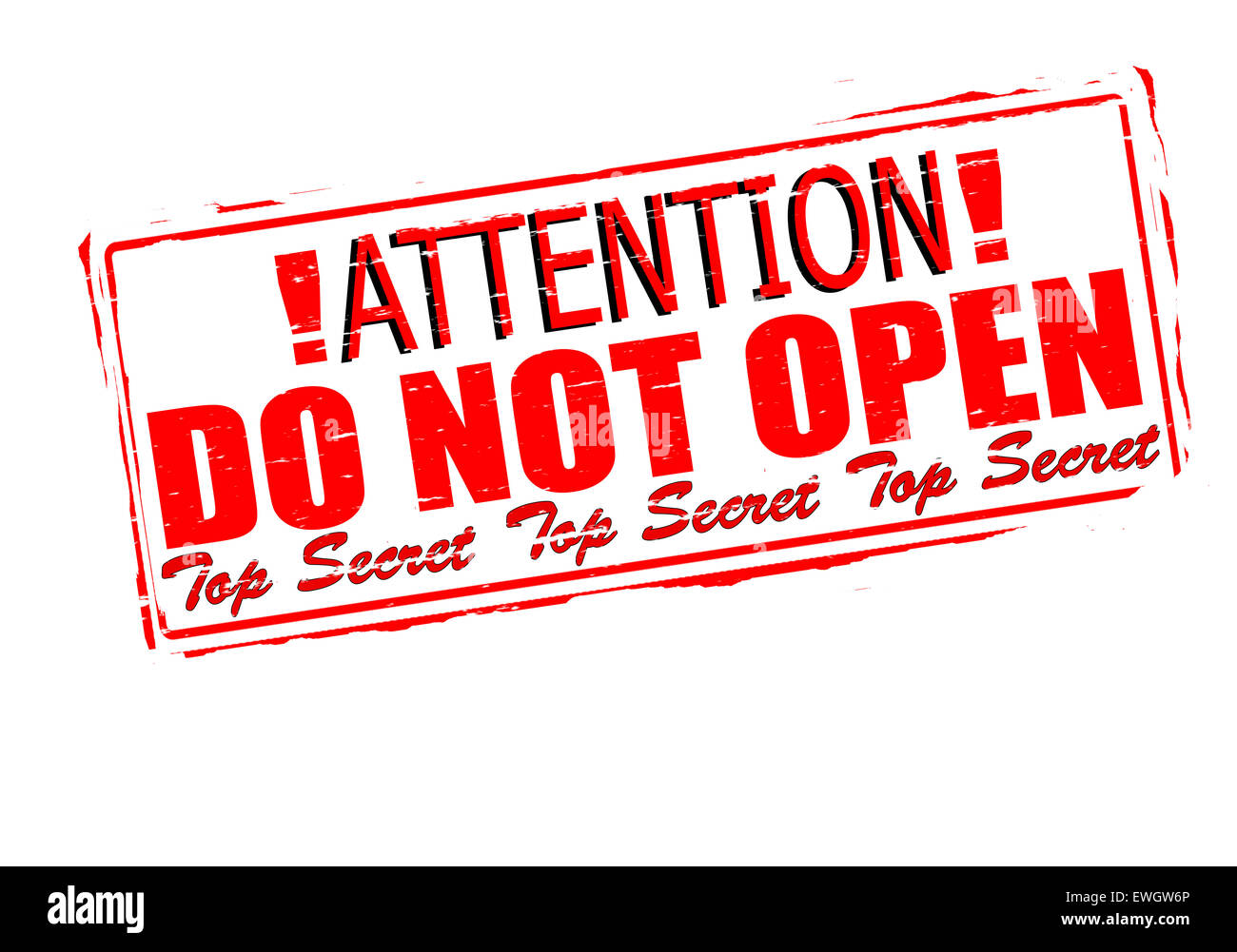 Rubber stamp with text attention do not open inside, illustration Stock ...