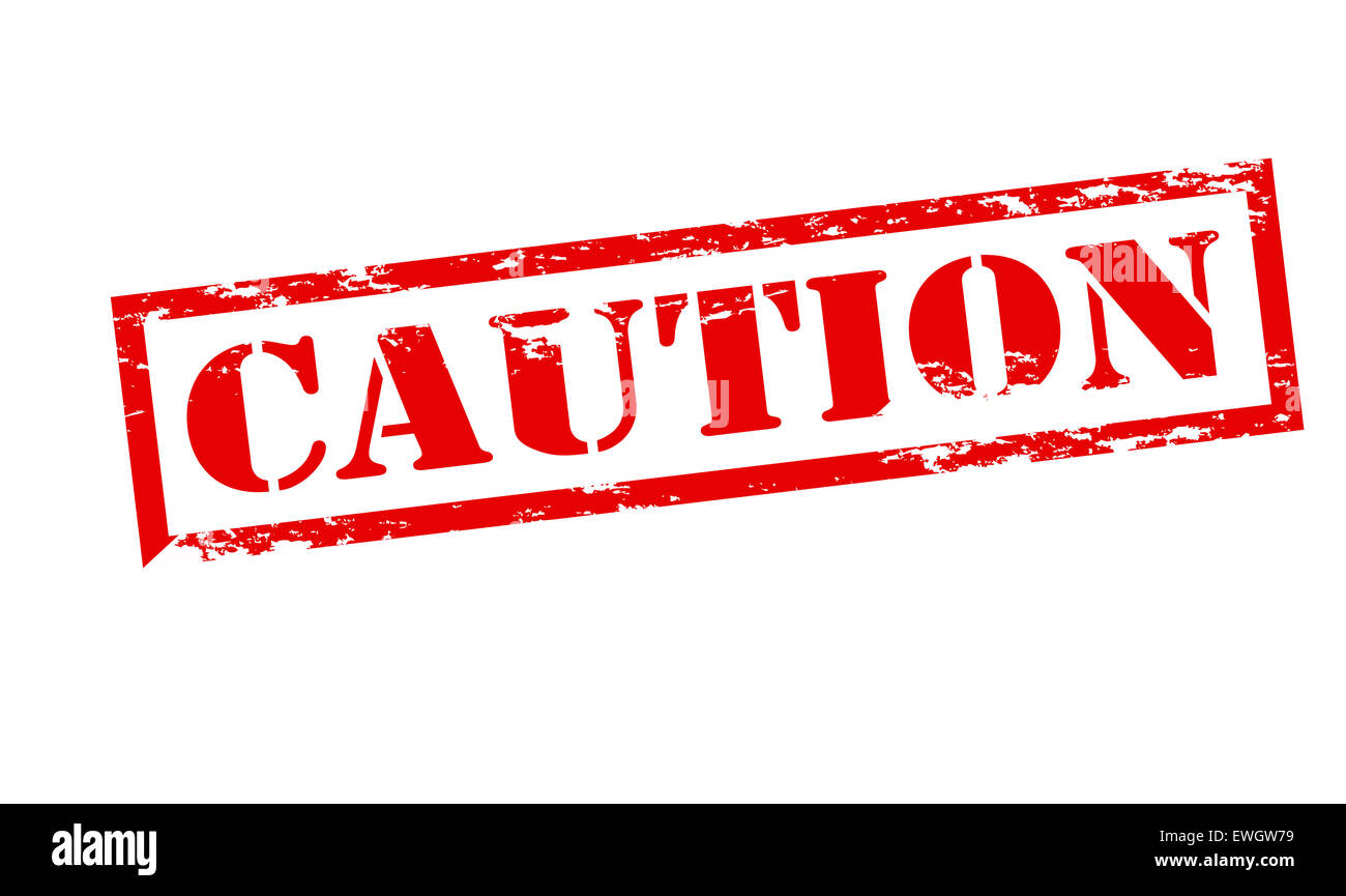 Rubber stamp with word caution inside, illustration Stock Photo - Alamy