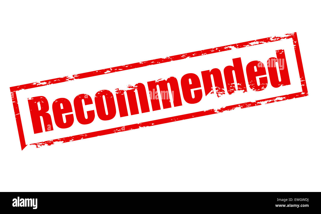 Rubber stamp with word recommended inside, illustration Stock Photo - Alamy