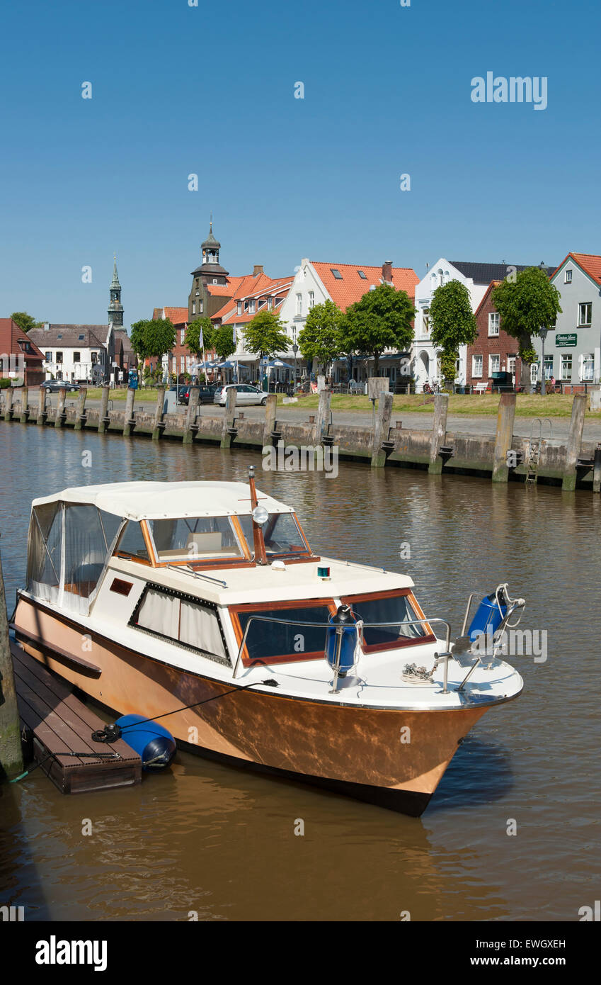 The harbour of Tönning, a small historic town in North Frisia, Germany ...