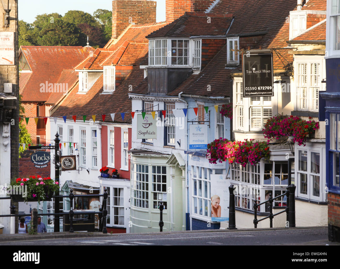 Quay Hill and Quay Street in Lymington Hampshire on the edge of the New ...