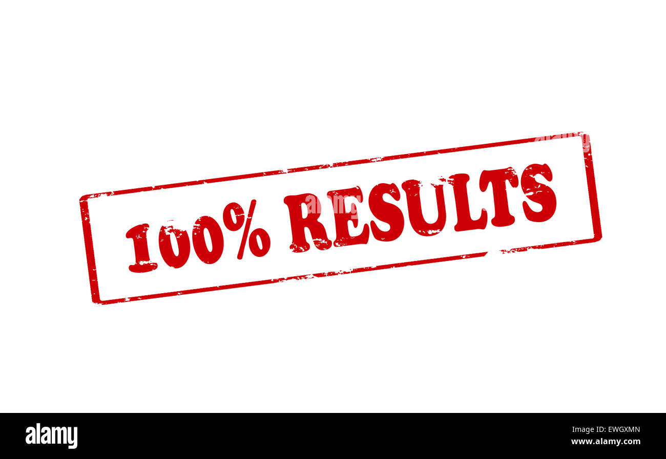 Rubber stamp with text one hundred percent results inside, illustration ...