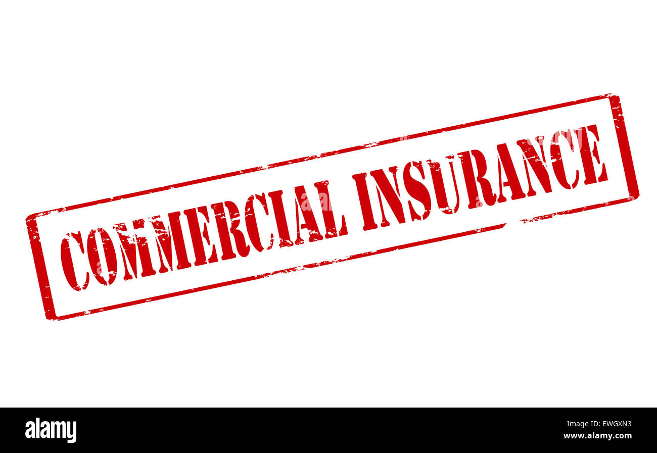 Rubber stamp with text commercial insurance inside, vector illustration ...