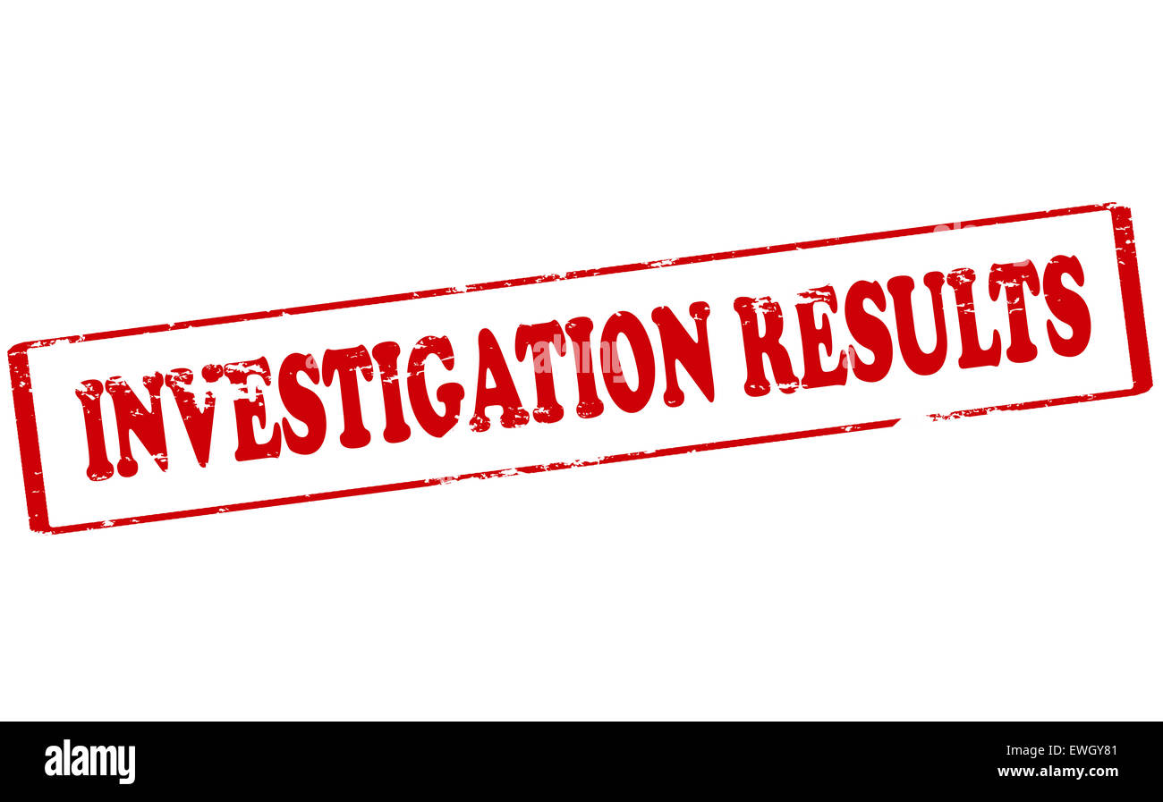 Rubber stamp with text investigation results inside, vector ...