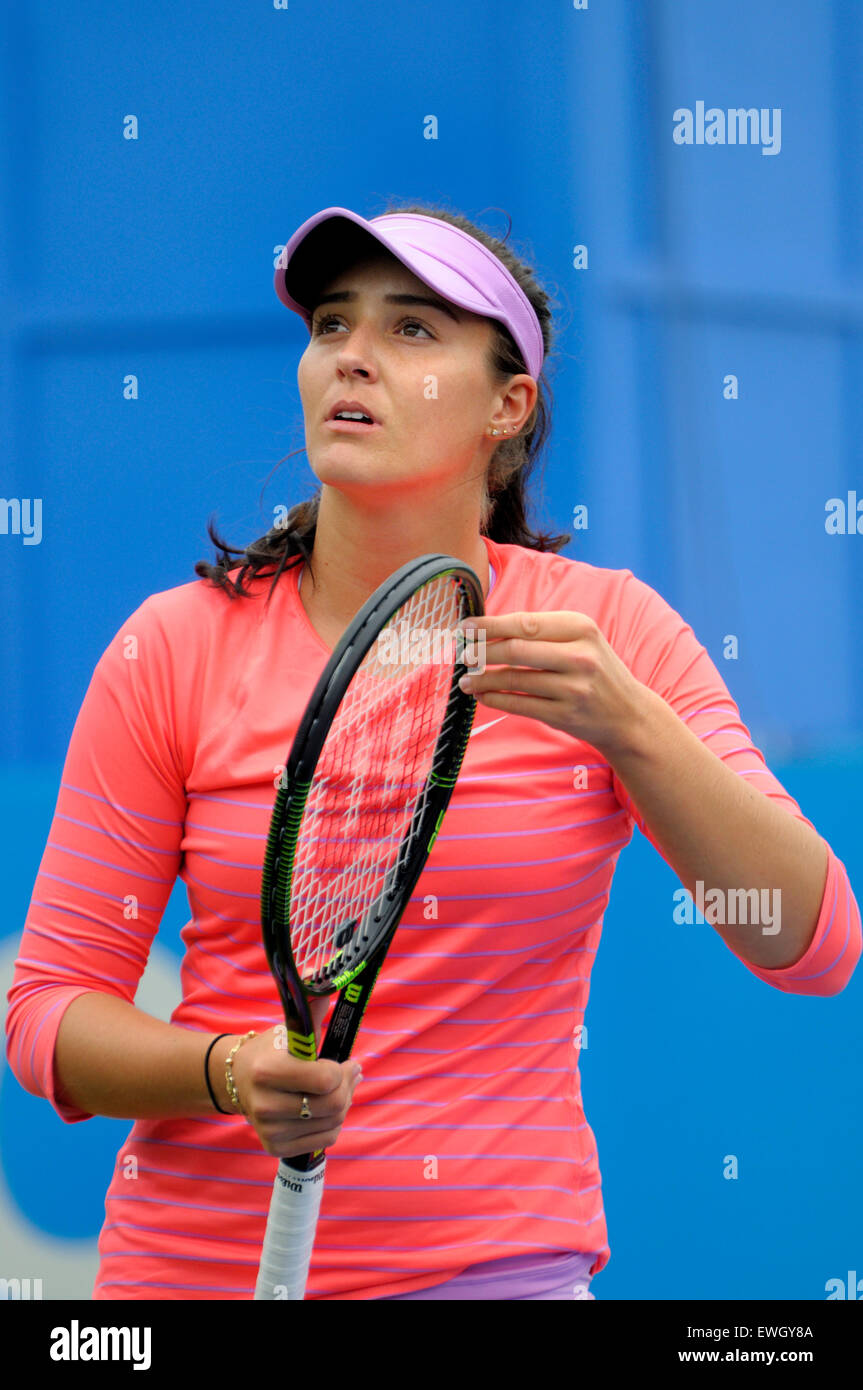 Laura Robson (Great Britain) playing in the Aegon International ...