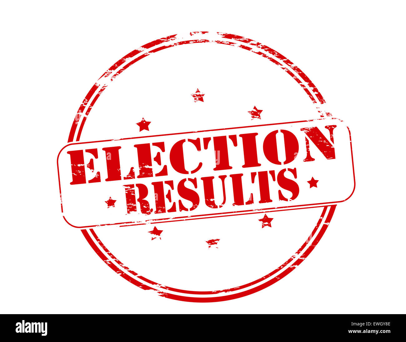 Rubber stamp with text election results inside, vector illustration ...