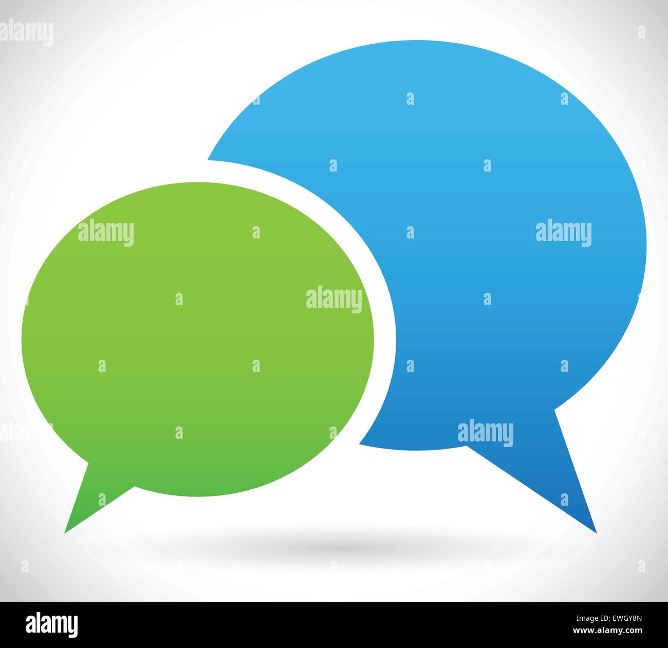 Two overlapping speech, talk bubbles, communication, discussion, chatting. Vector Stock Vector ...