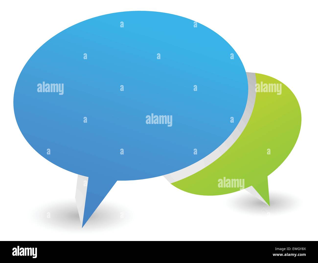 3d illustration of two overlapping speech or talk bubbles Stock Vector Image & Art - Alamy