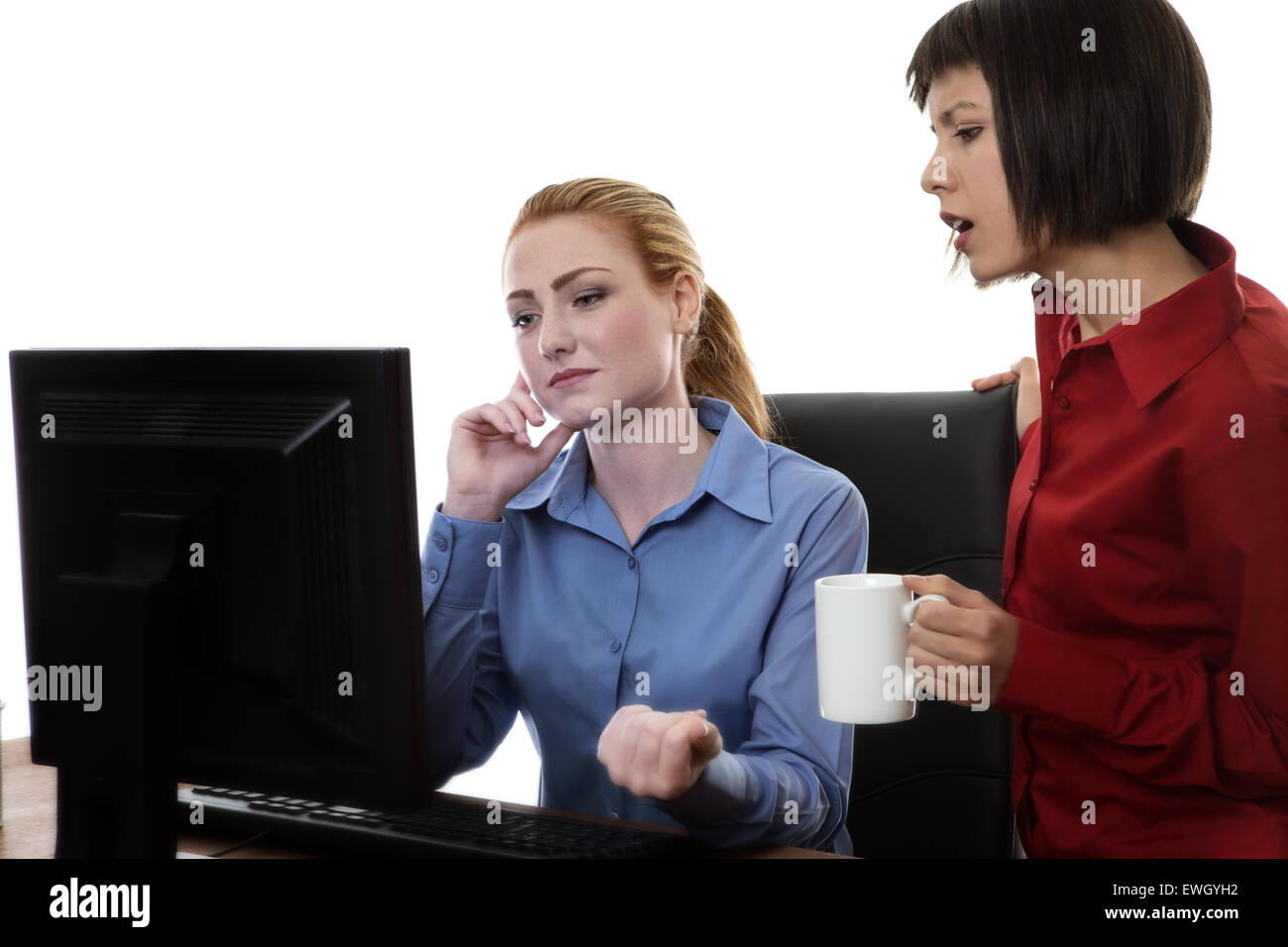 two work colleagues working together in the office Stock Photo - Alamy