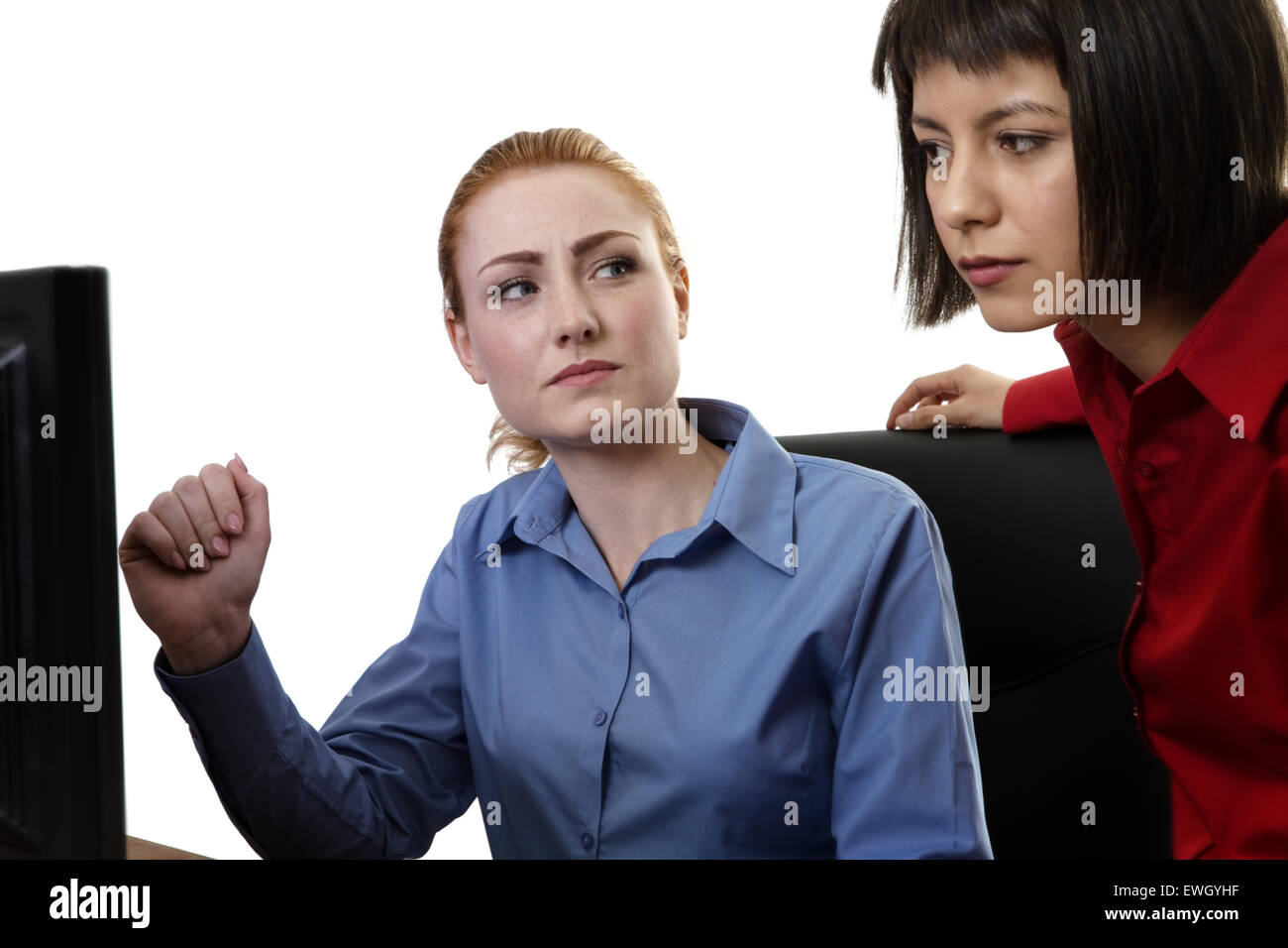 two work colleagues working together in the office Stock Photo - Alamy