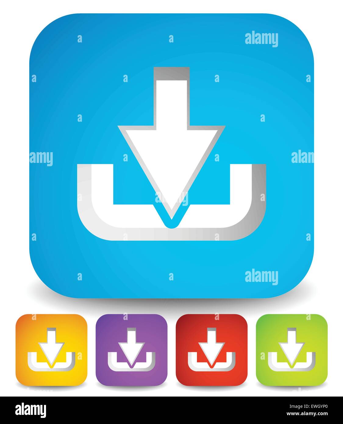 Download symbol cut in rounded squares with white backgrounds, vector ...