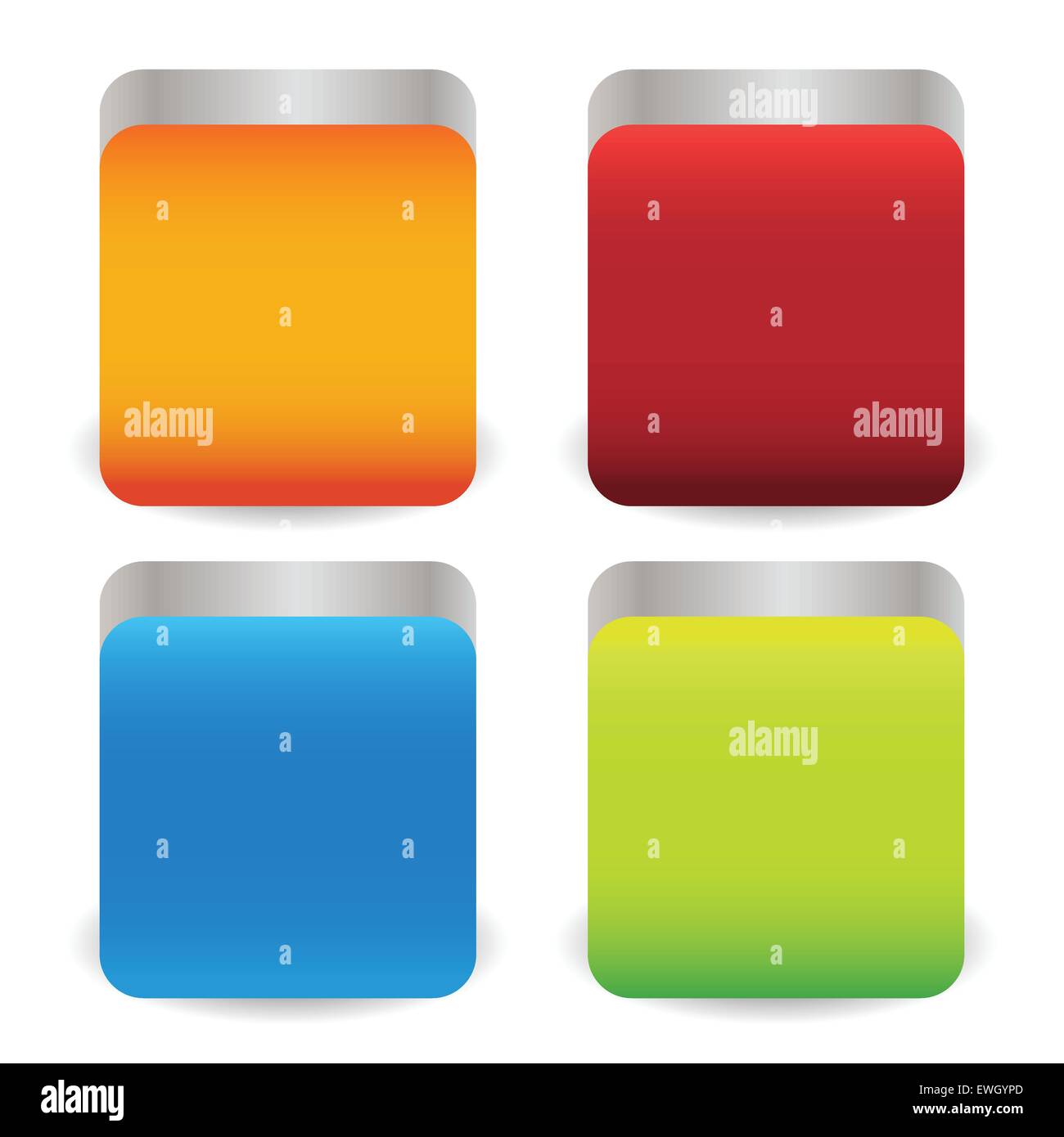 Colorful metallic squares with rounded corners and 3d effect Stock ...