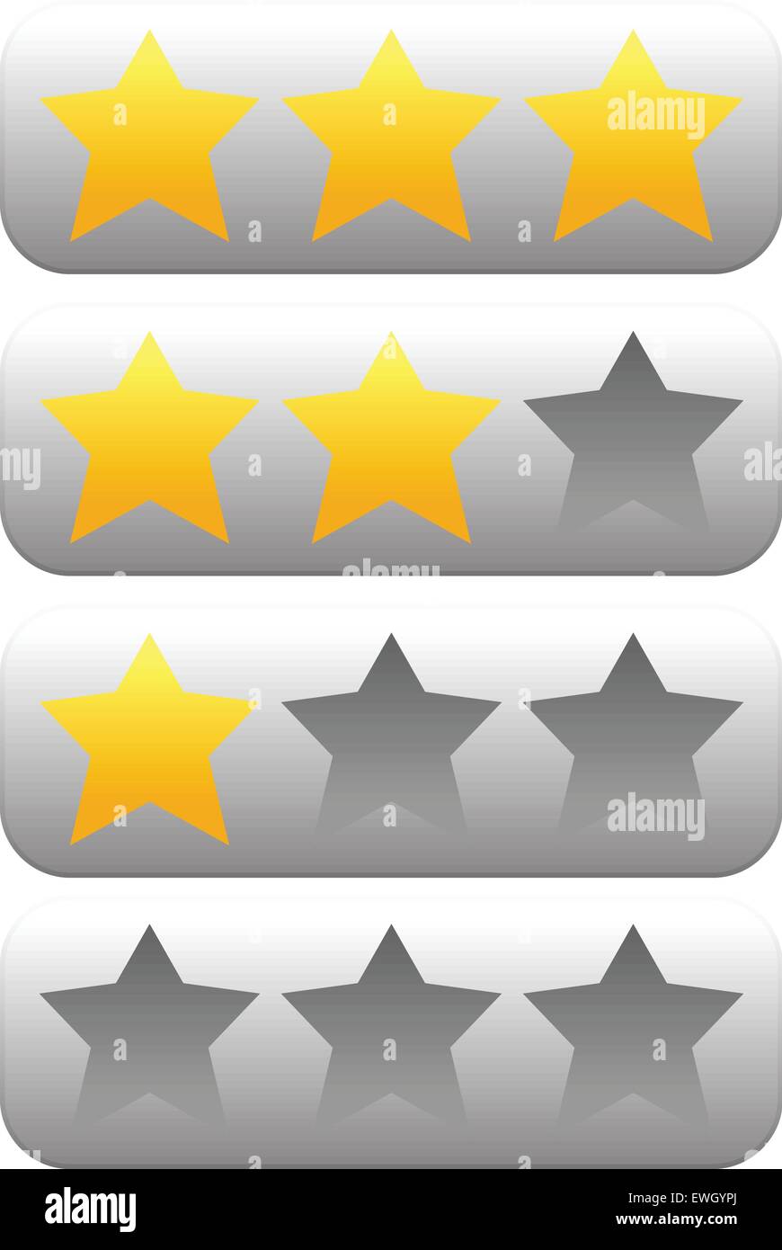 Star rating element with 3 stars. Vector Stock Vector Image & Art - Alamy